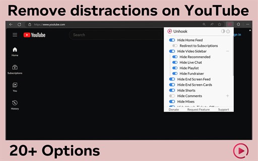 Unhook: Remove YouTube Distractions & Shorts