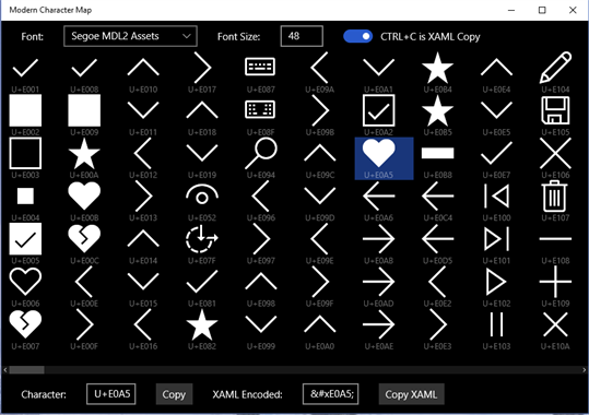 Character Map Windows 10