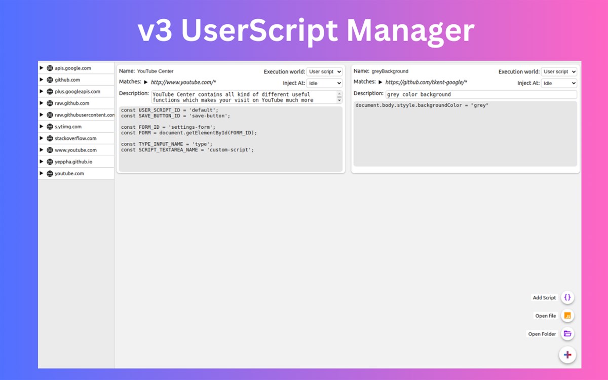 ScriptRunner v3 - UserScript Manager for Chrome
