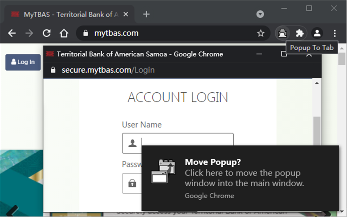 Popup To Tab - Merge popup windows into tabs