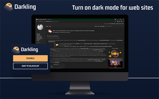 Darkling Dark Mode - Enable Night Mode on Websites