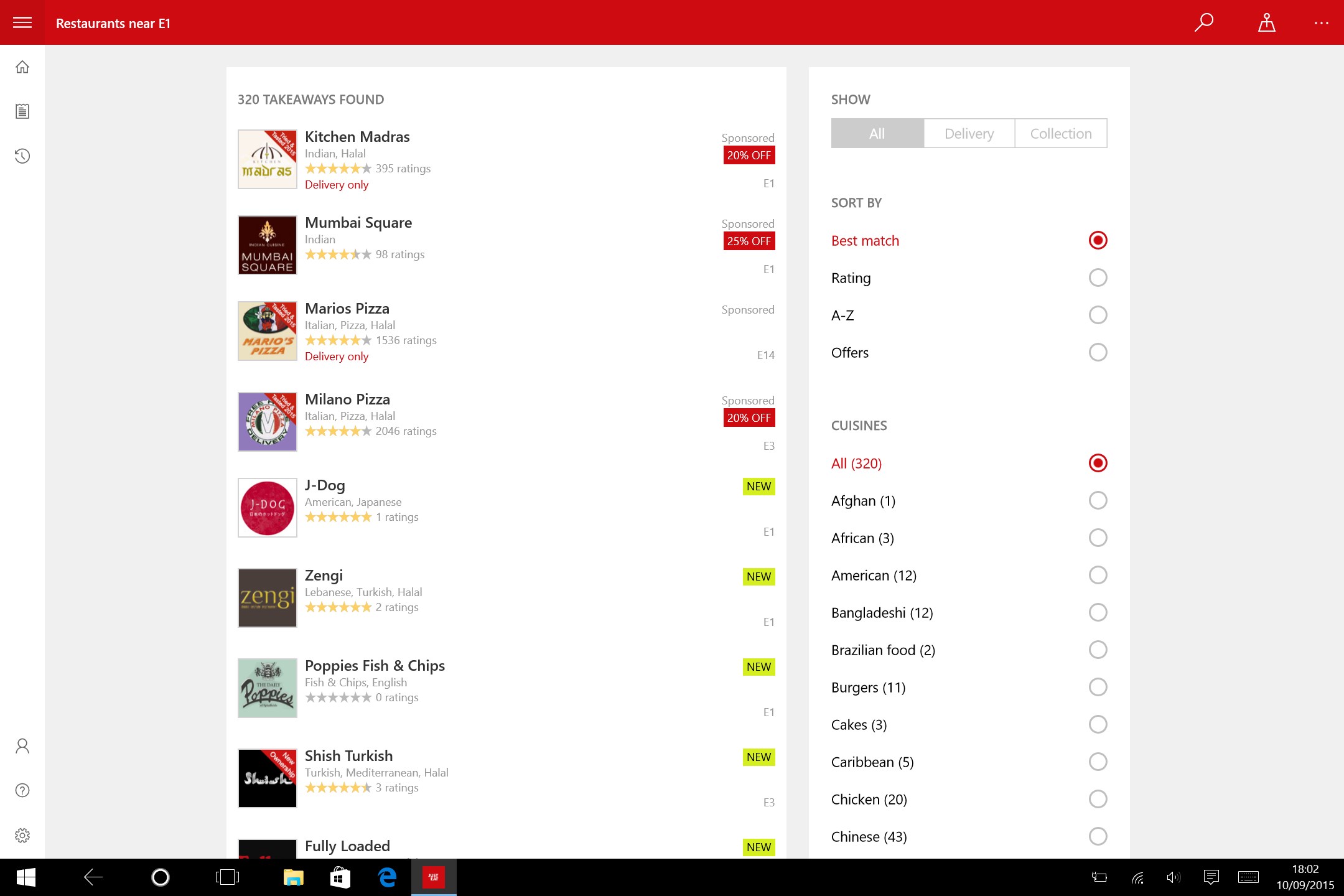 Just Eat's Universal Windows app updated with Cortana integration