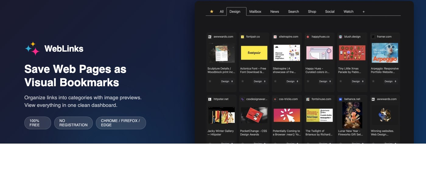 WebLinks: Visual Bookmark Manager