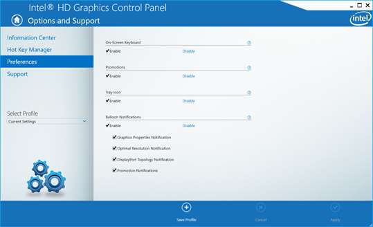 Intel Graphics Control Panel Disable Screen Orientation Hot Keys In