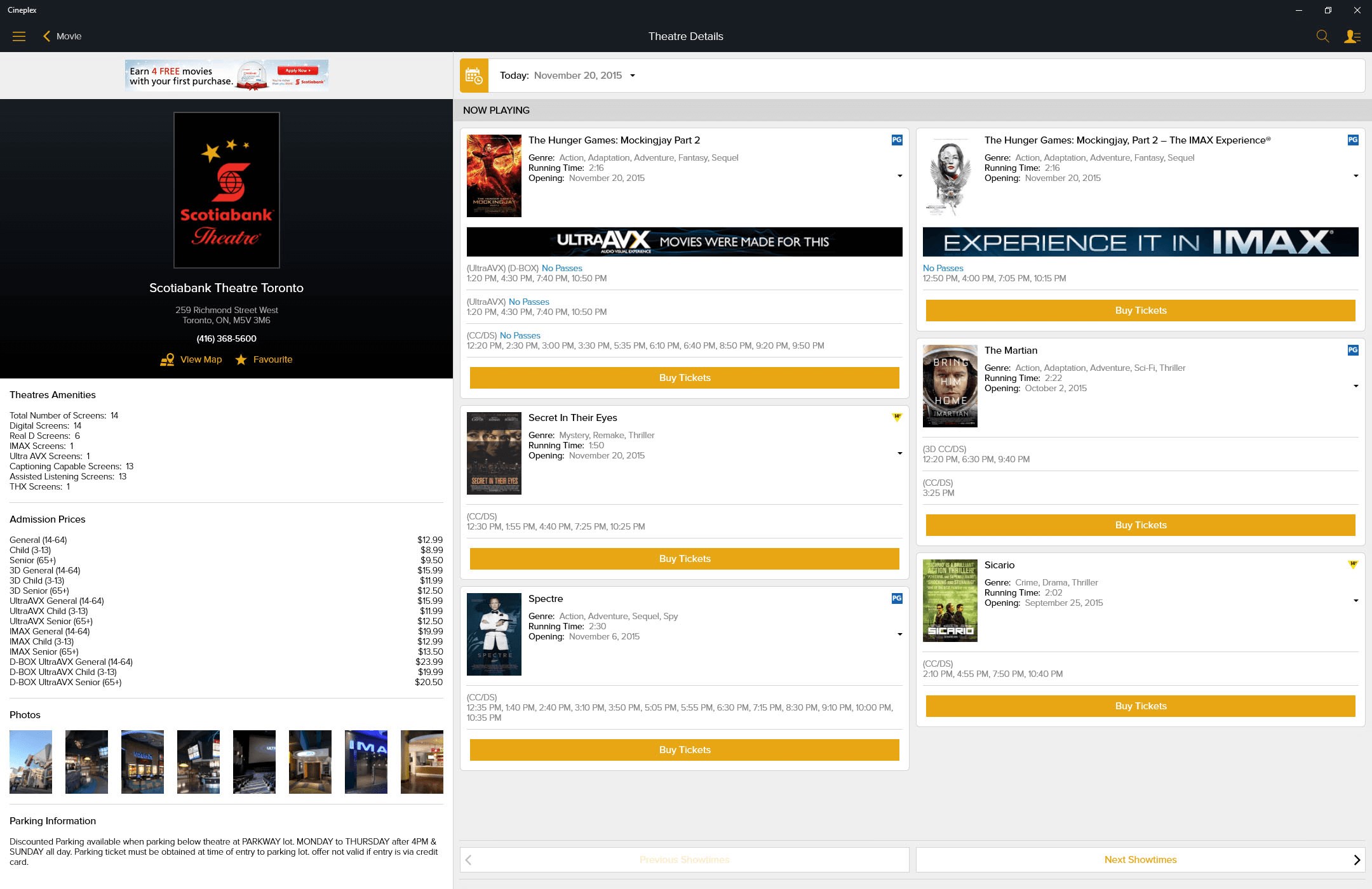 Canada's Cineplex Entertainment app now a Universal Windows App
