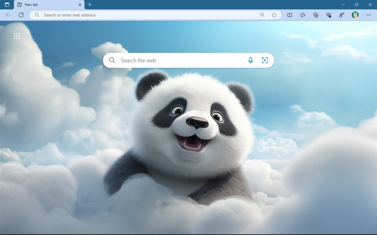 Panda in the Wonderland Theme for Edge