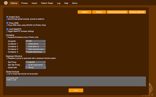 FoxyProxy: Advanced & Easy Proxy Management