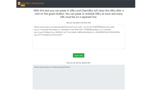 ClearURLs - Remove Tracking from URLs Automatically