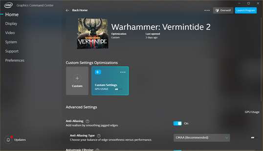 Intel Graphics Command Center