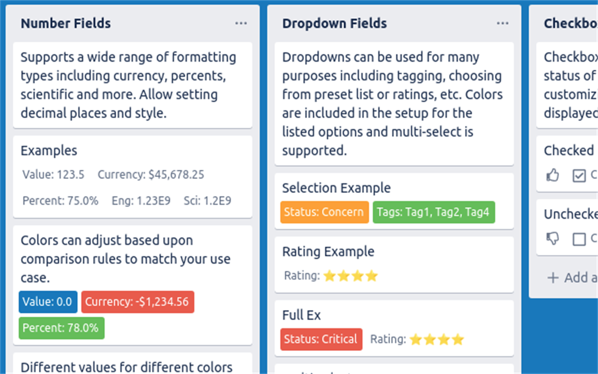 Amazing Fields for Trello - Enhanced UI Extension