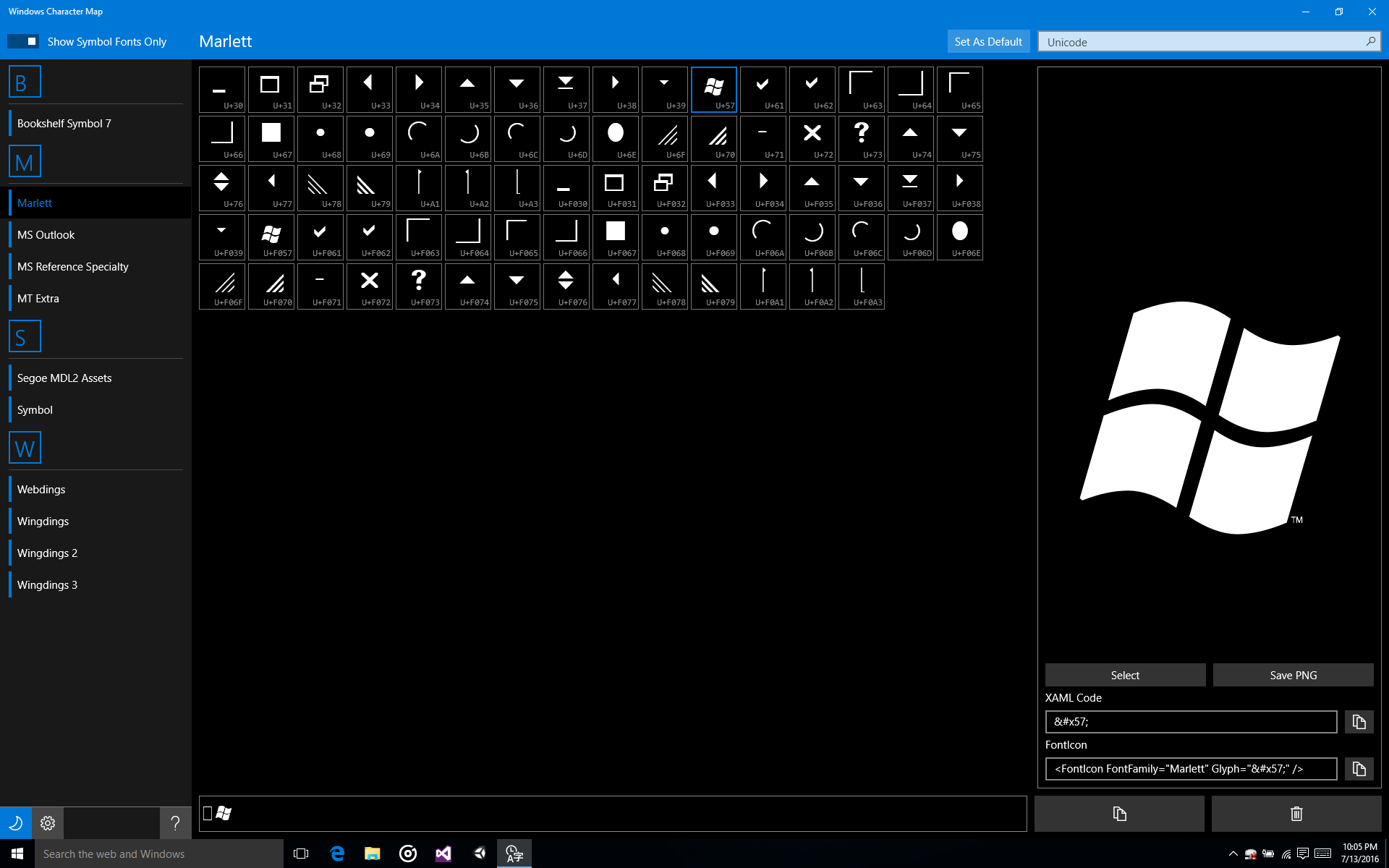 Character Map Windows 10