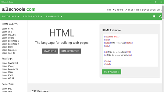 W3Schools Online for Windows 10 PC Free Download - Best Windows 10 Apps
