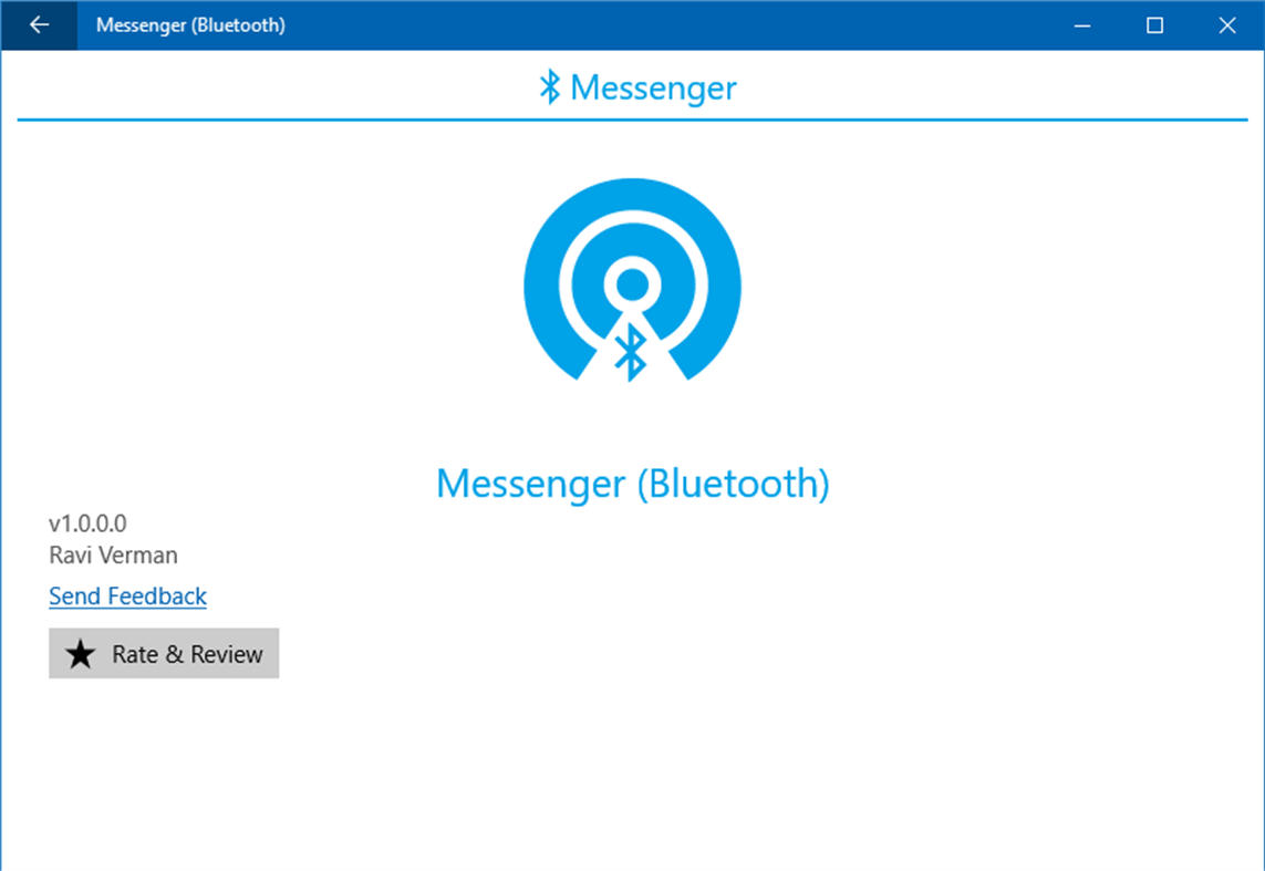 Messenger (Bluetooth) (by Ravi Verman) - (Windows Apps) — AppAgg