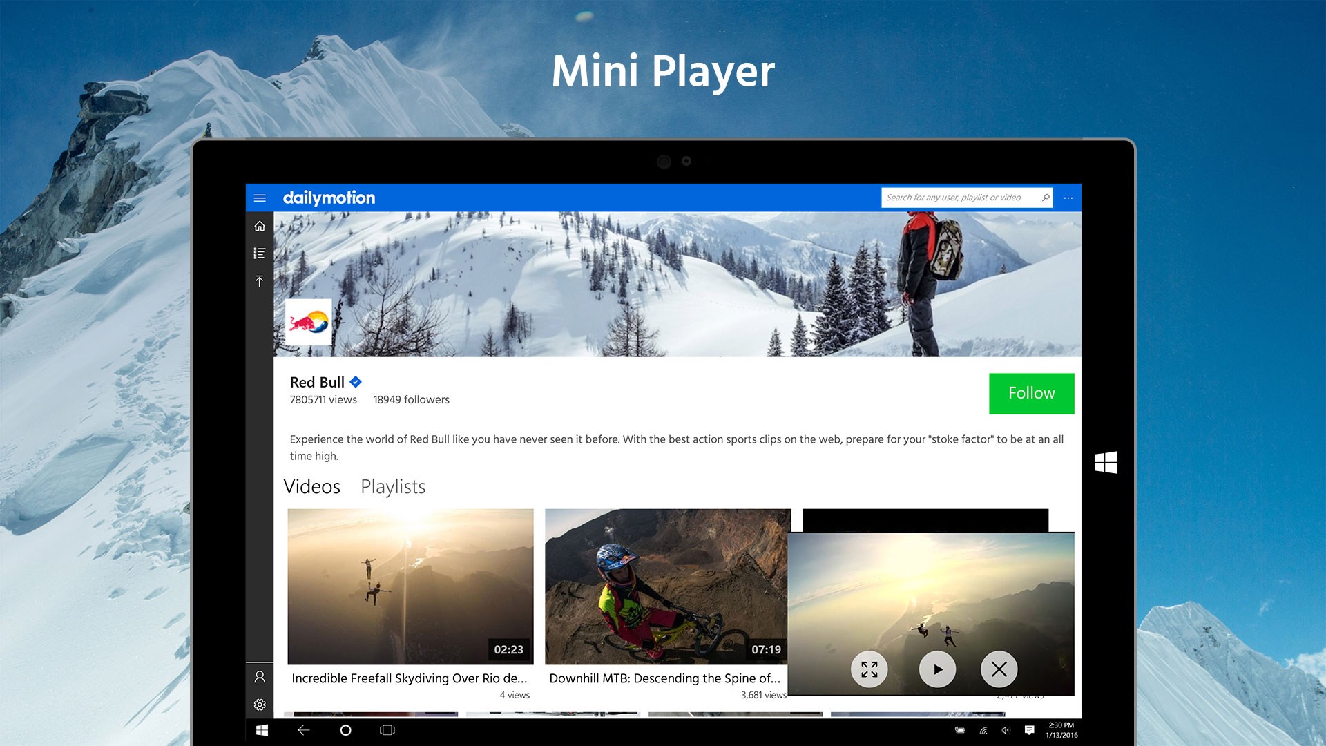DailyMotion now a Universal Windows App