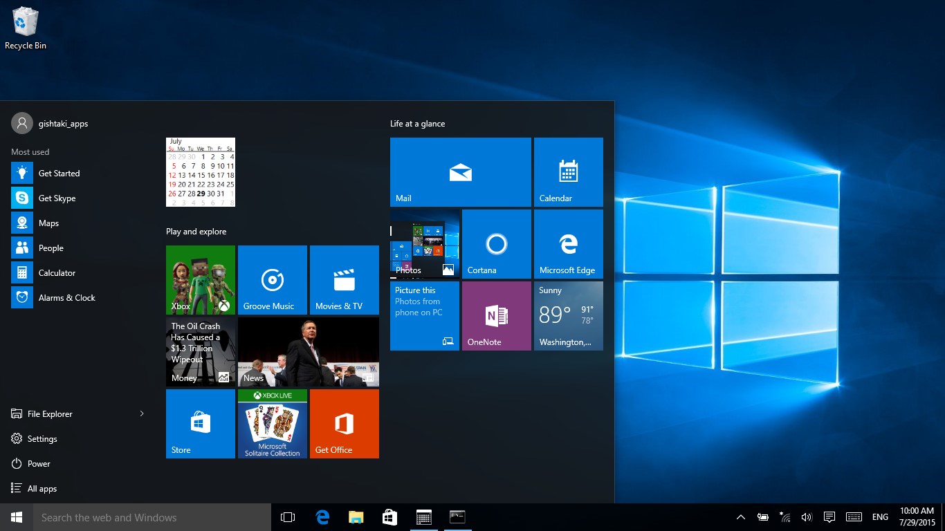 Calendar Live Tile for Windows 10