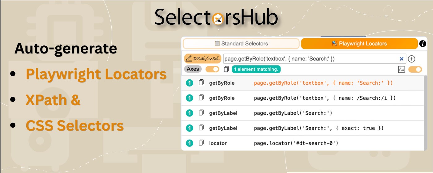 SelectorsHub: Auto Playwright Locators & XPath