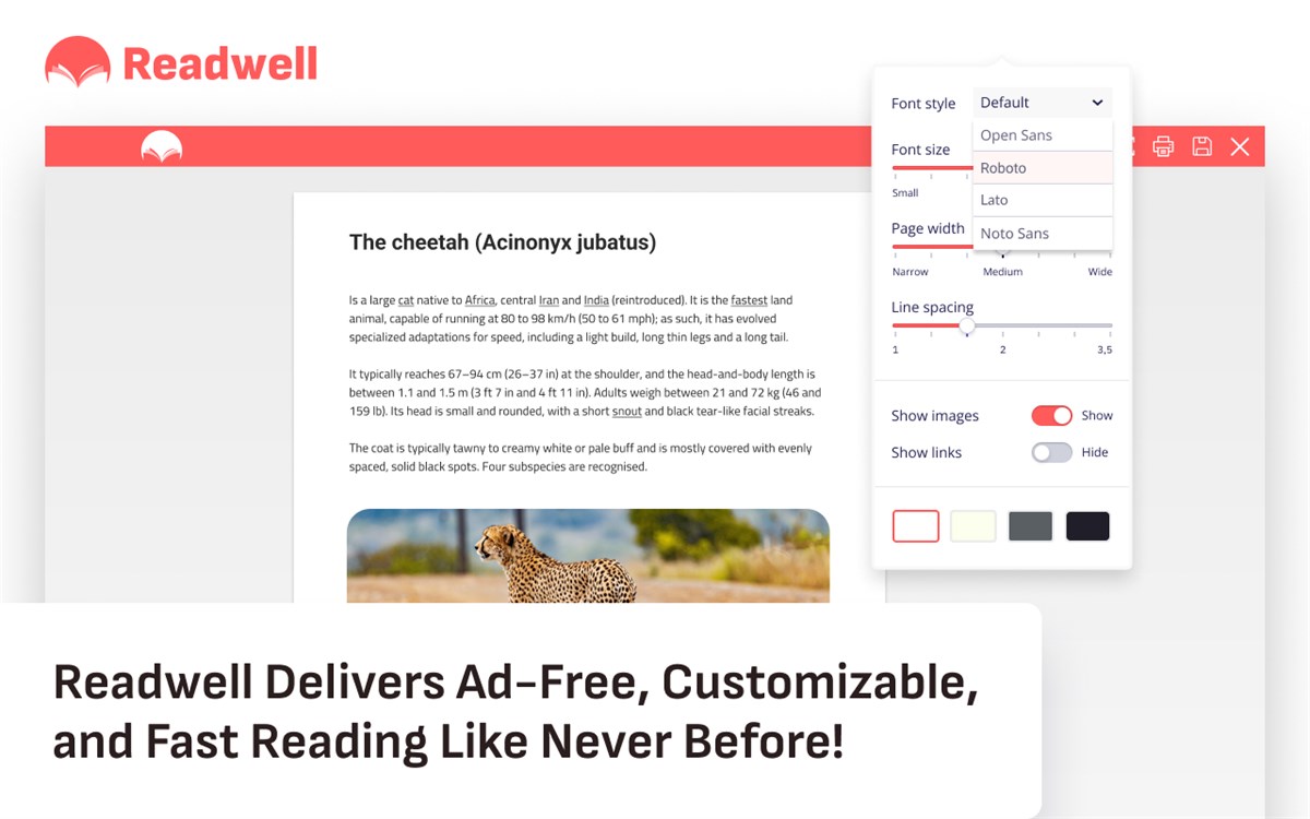 Readwell Reader View - Ad-Free & Customizable Reading
