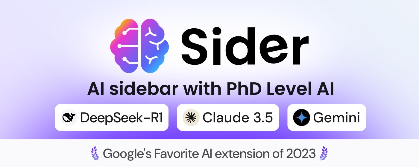 Sider: AI Sidebar — ChatGPT, Gemini, Claude
