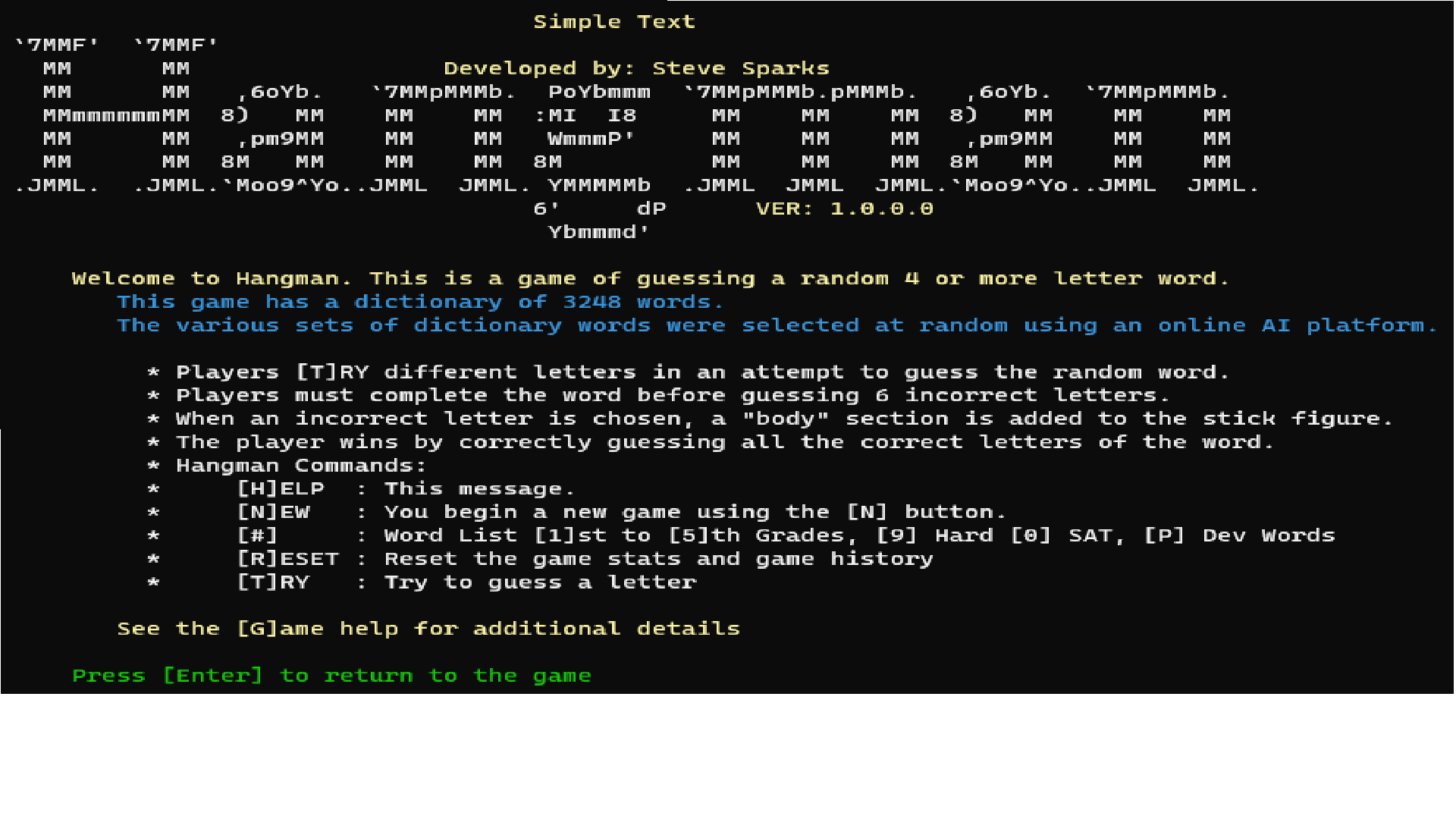 Get Simple Text Hangman - Microsoft Store