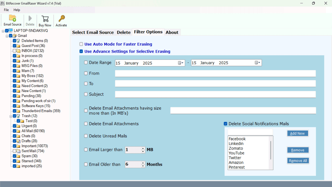 BitRecover Email Eraser