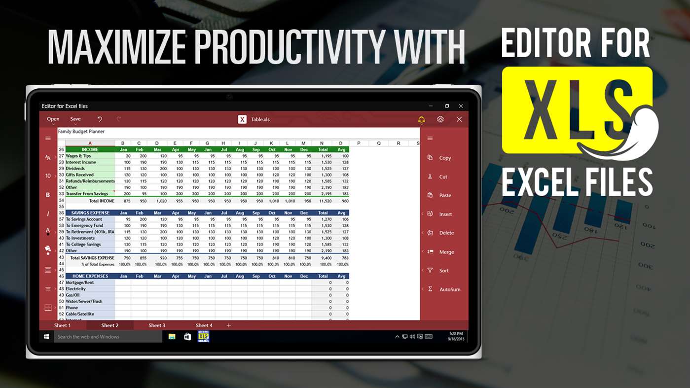 Editor for Excel Files