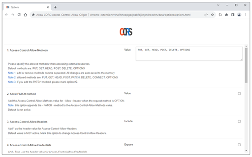 Allow CORS: Access-Control-Allow-Origin Extension