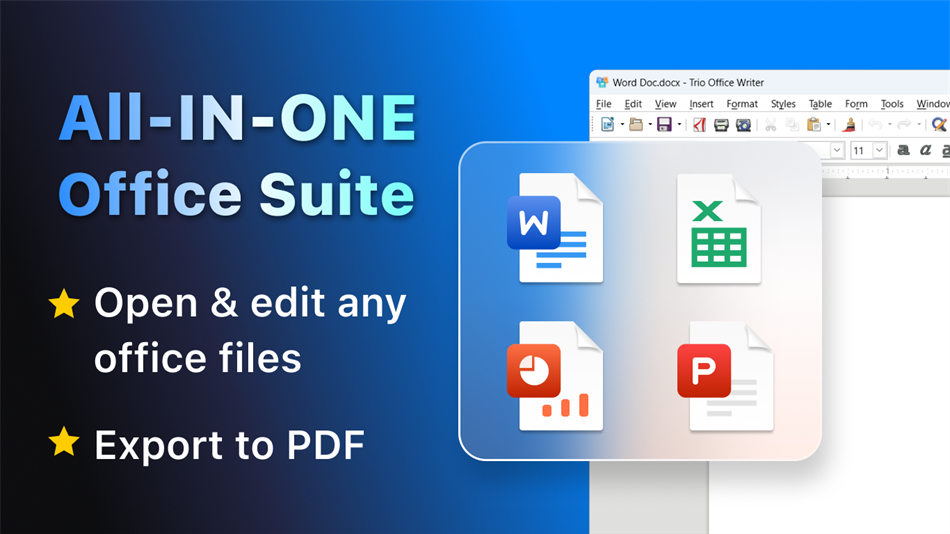 Trio Office: DOCX & XLSX Editor (by GT Office PDF Studio) - (Windows ...