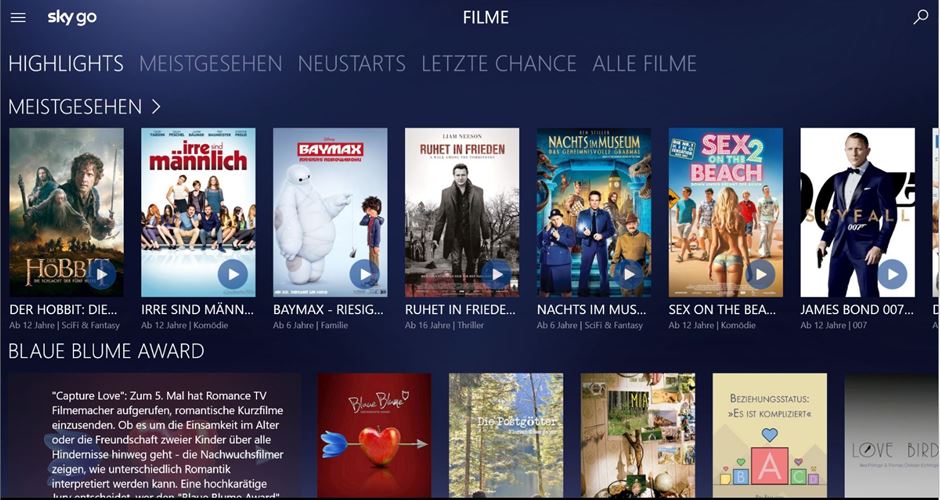 Sky Go Universal-App für Windows 10 Mobile veröffentlicht