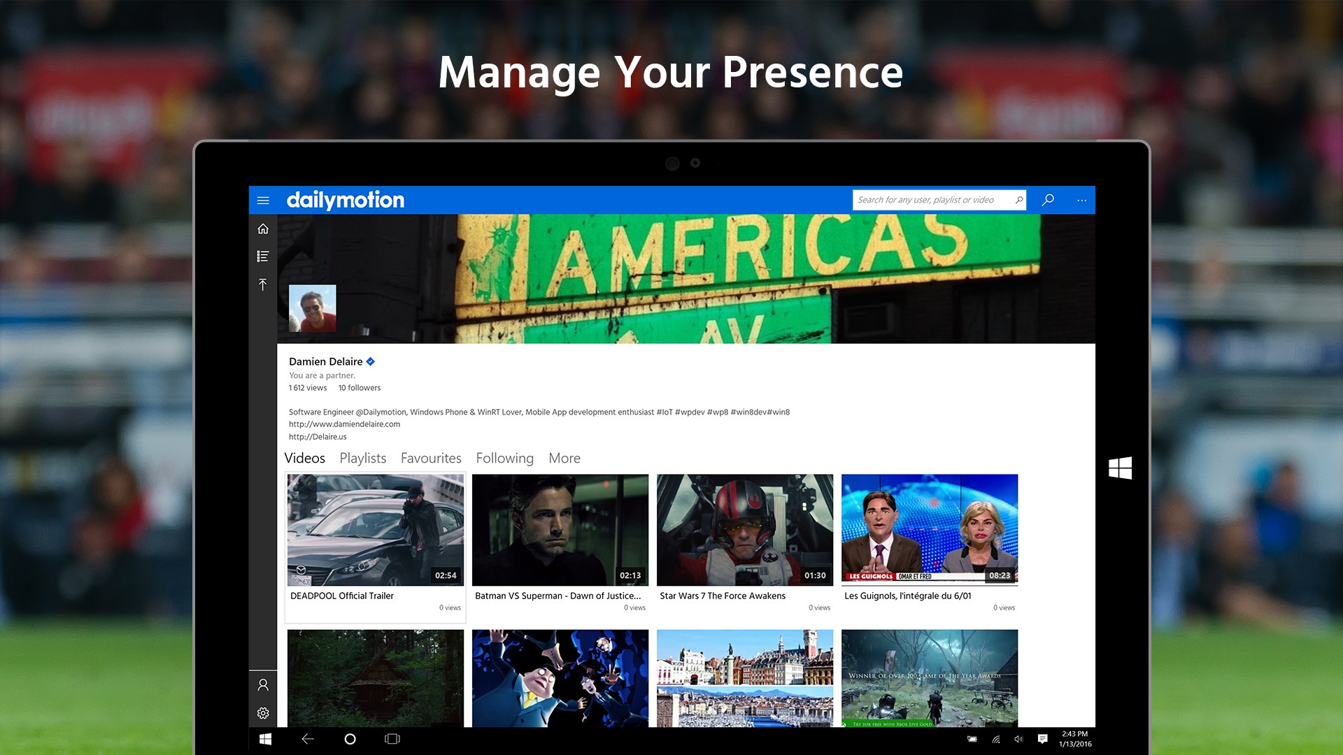 DailyMotion now a Universal Windows App